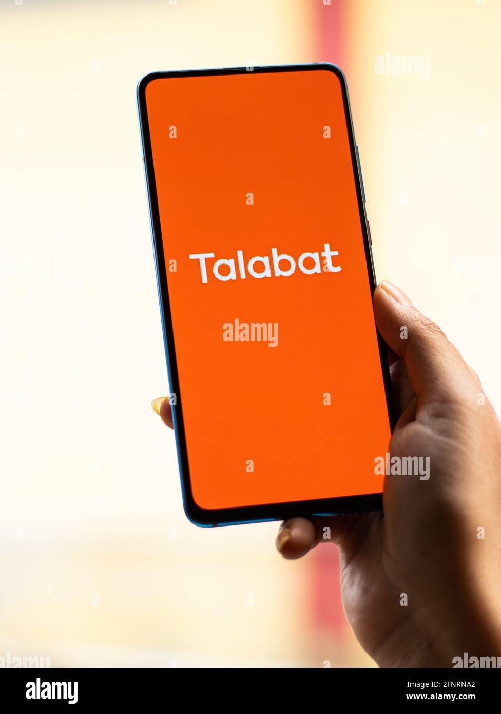 Assam, india - May 18, 2021 : Talabat logo on phone screen stock image ...