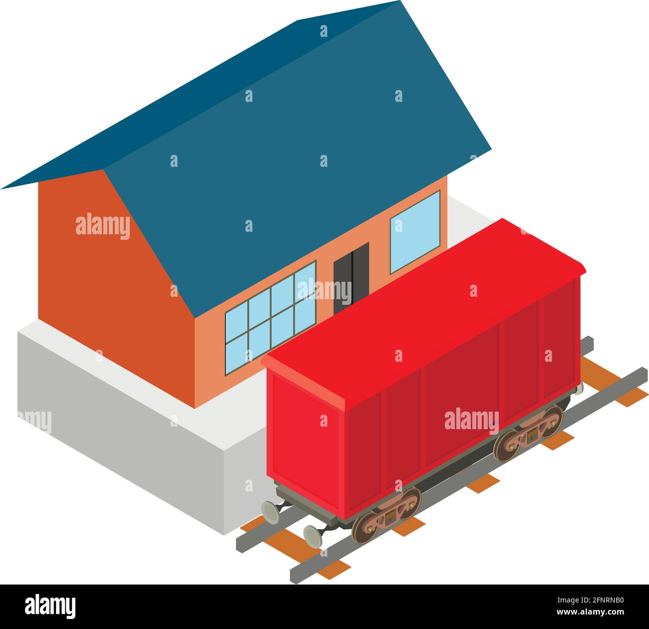 Train container icon. Isometric illustration of train container vector ...