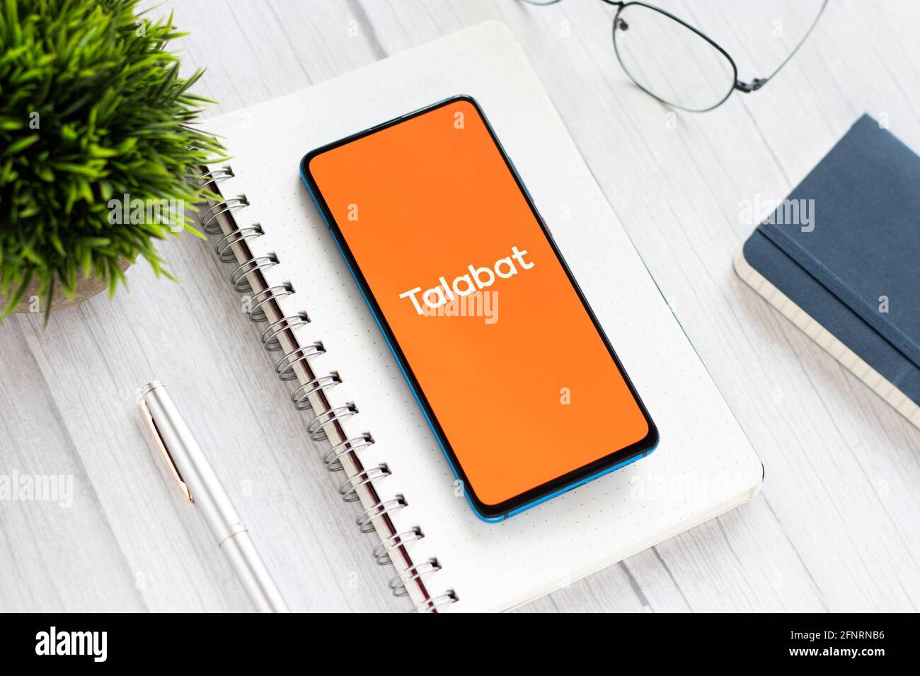 Assam, india - May 18, 2021 : Talabat logo on phone screen stock image ...