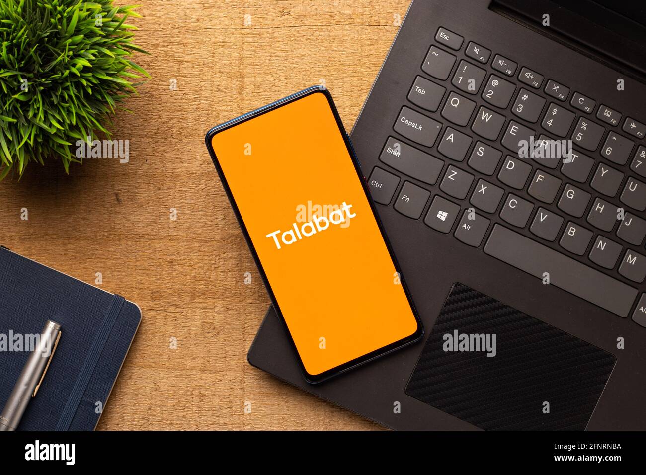 Assam, india - May 18, 2021 : Talabat logo on phone screen stock image ...