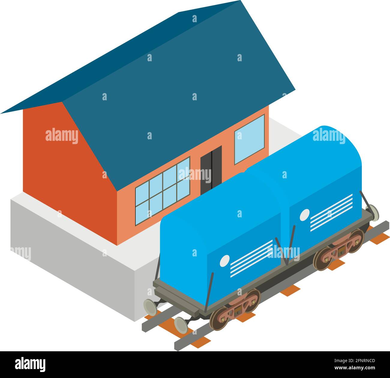 Railroad boxcar icon. Isometric illustration of railroad boxcar vector ...