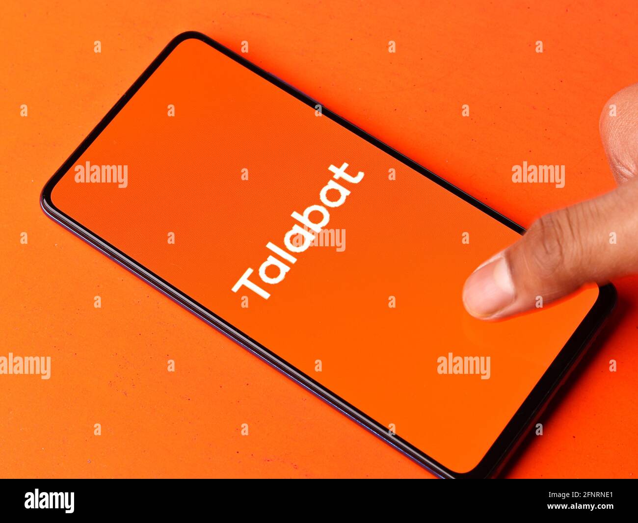 Assam, india - May 18, 2021 : Talabat logo on phone screen stock image ...