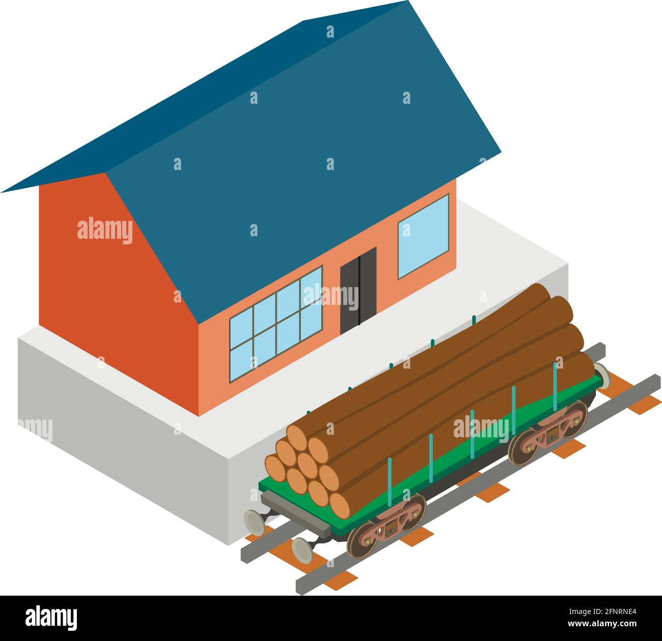 Timber transportation icon. Isometric illustration of timber ...