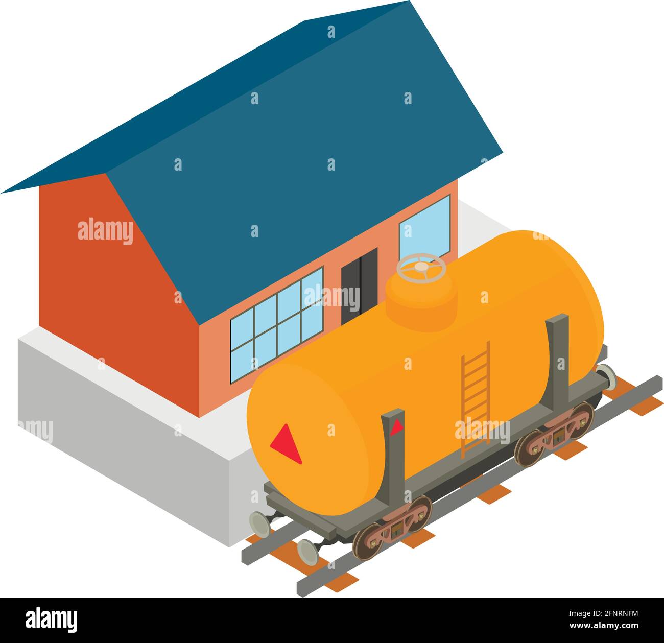 Tank wagon icon. Isometric illustration of tank wagon vector icon for ...