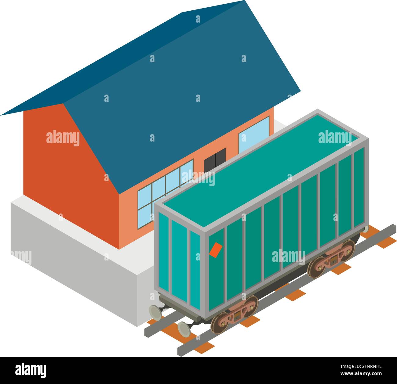 Train container icon. Isometric illustration of train container vector ...