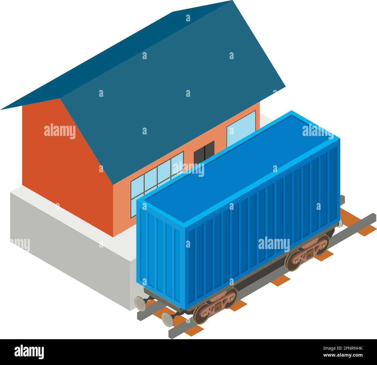 Rail container icon. Isometric illustration of rail container vector ...