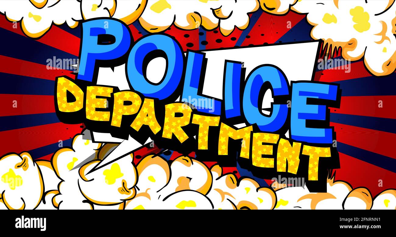 Police Department - comic book word on colorful pop art background ...