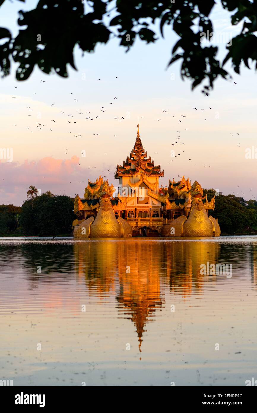 Sunset in Yangon, Myanmar Stock Photo - Alamy
