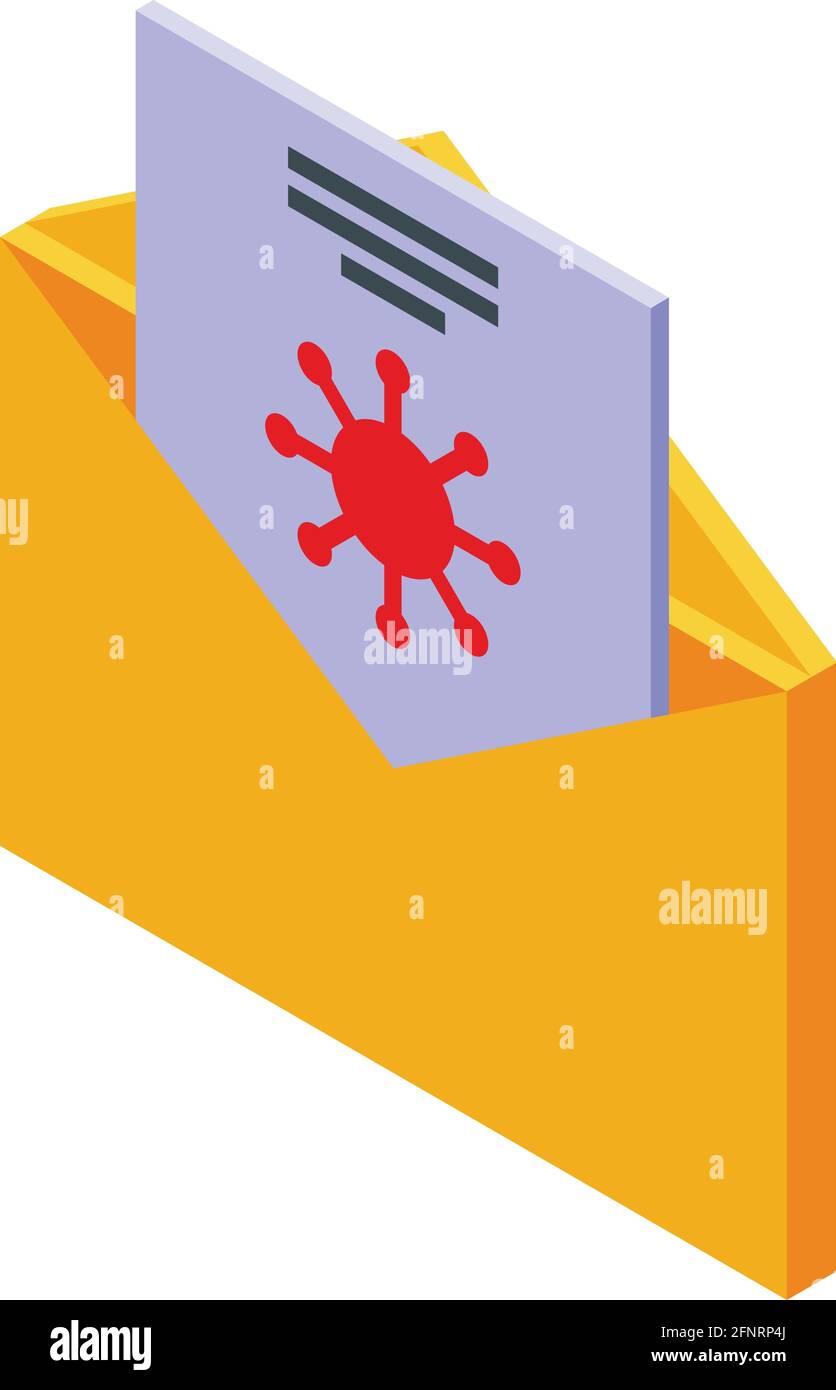 Email malware icon. Isometric of Email malware vector icon for web ...
