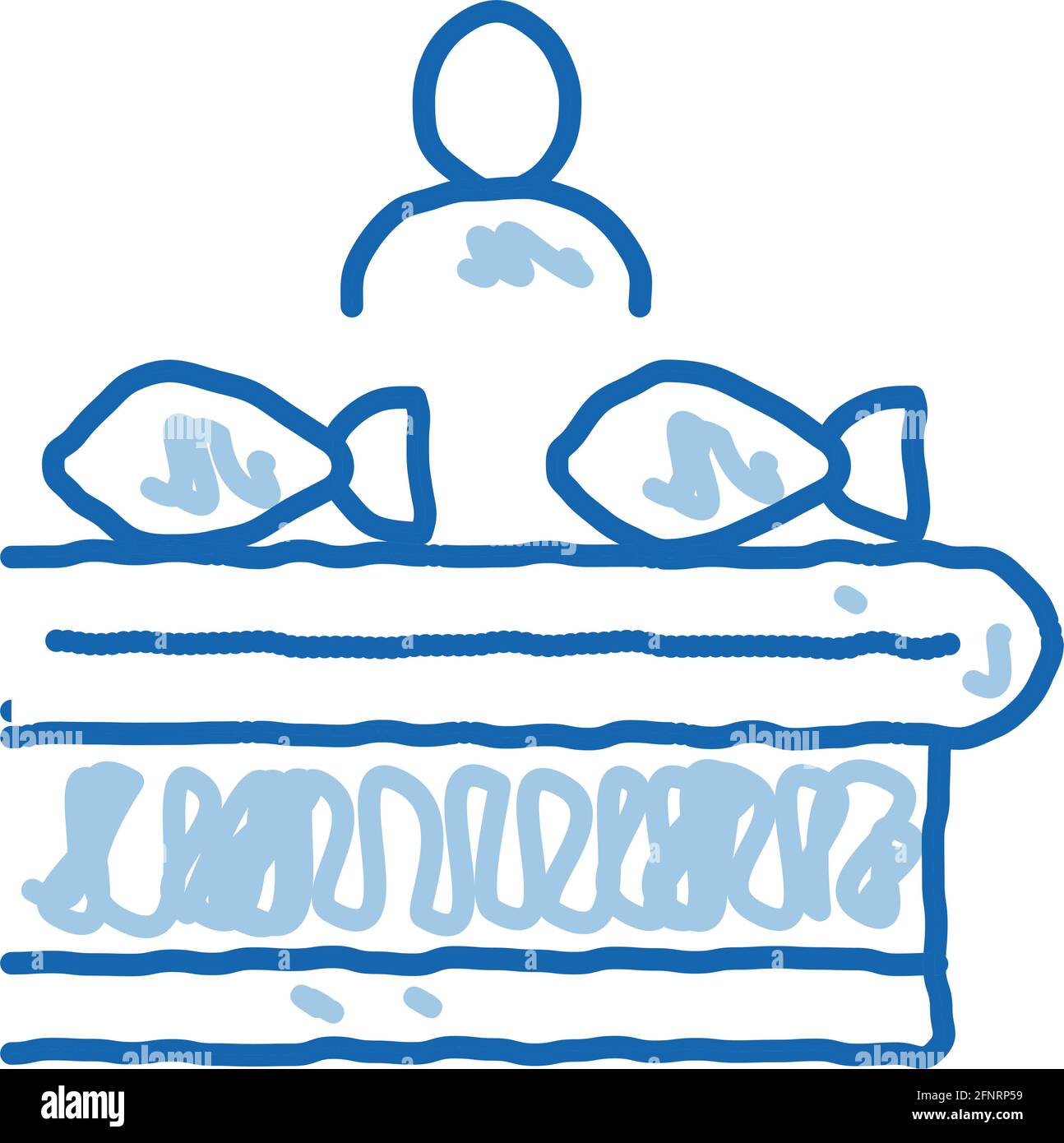 fish factory worker doodle icon hand drawn illustration Stock Vector ...