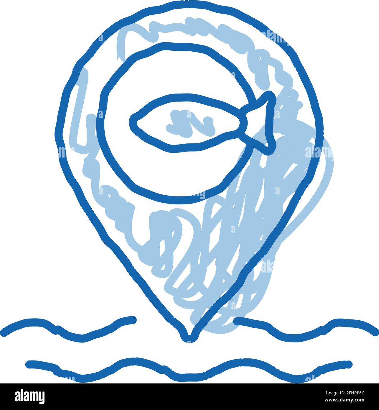 marine fish location doodle icon hand drawn illustration Stock Vector ...