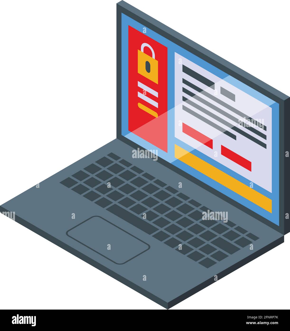 Malware laptop icon. Isometric of Malware laptop vector icon for web ...