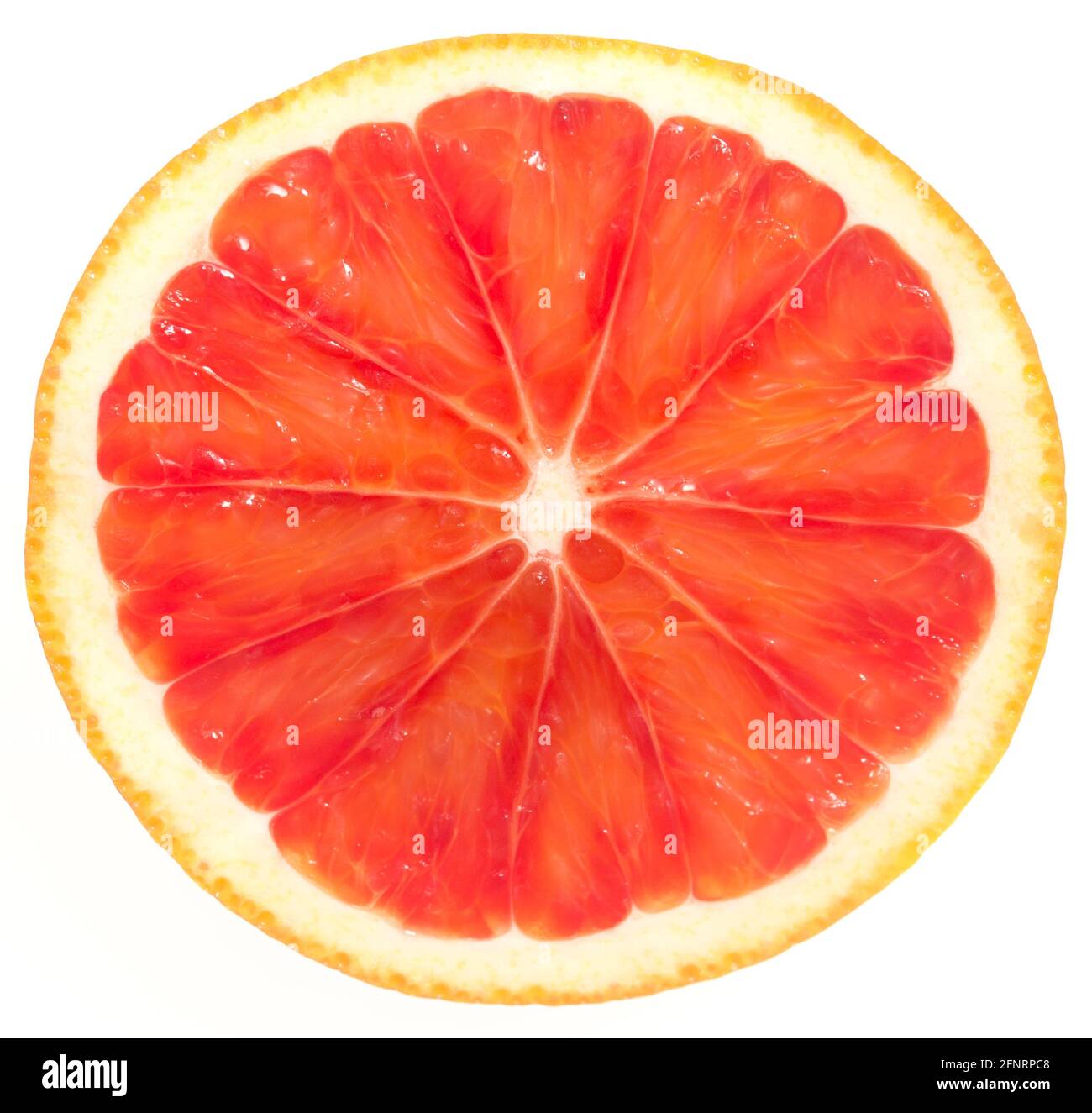 Slice of ripe red orange isolated on white background Stock Photo - Alamy