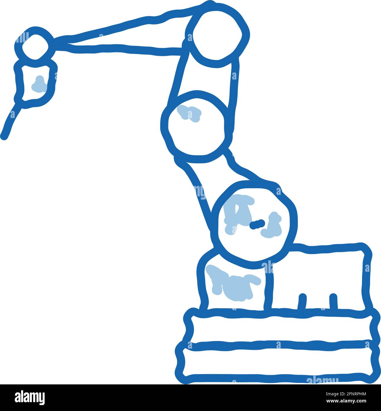 manufacturing robotic arm doodle icon hand drawn illustration Stock ...
