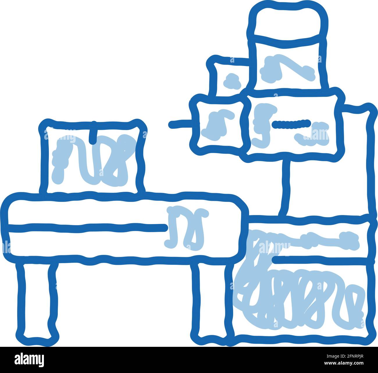 industrial manufacturing doodle icon hand drawn illustration Stock ...