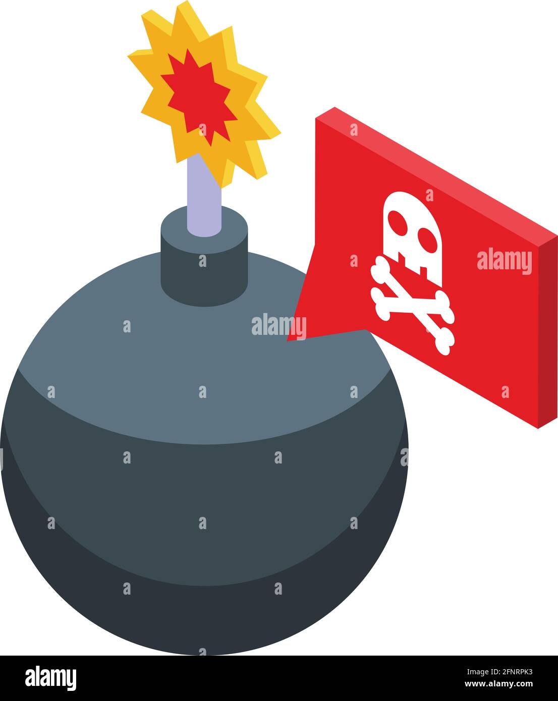 Bomb password protection icon. Isometric of Bomb password protection ...