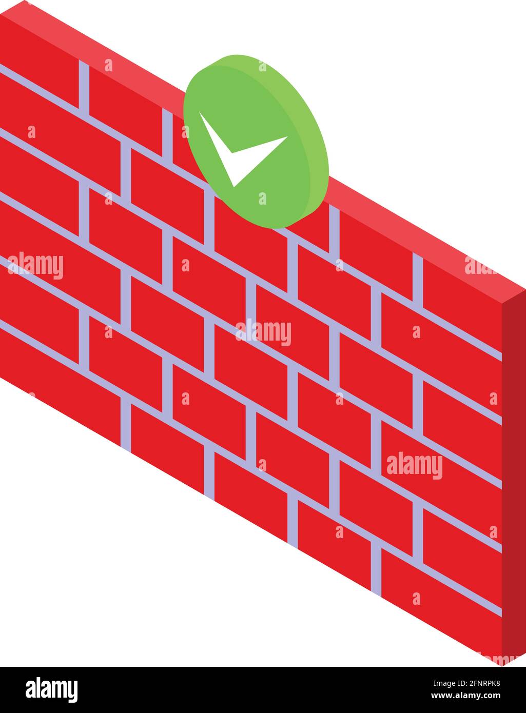 Firewall password protection icon. Isometric of Firewall password ...