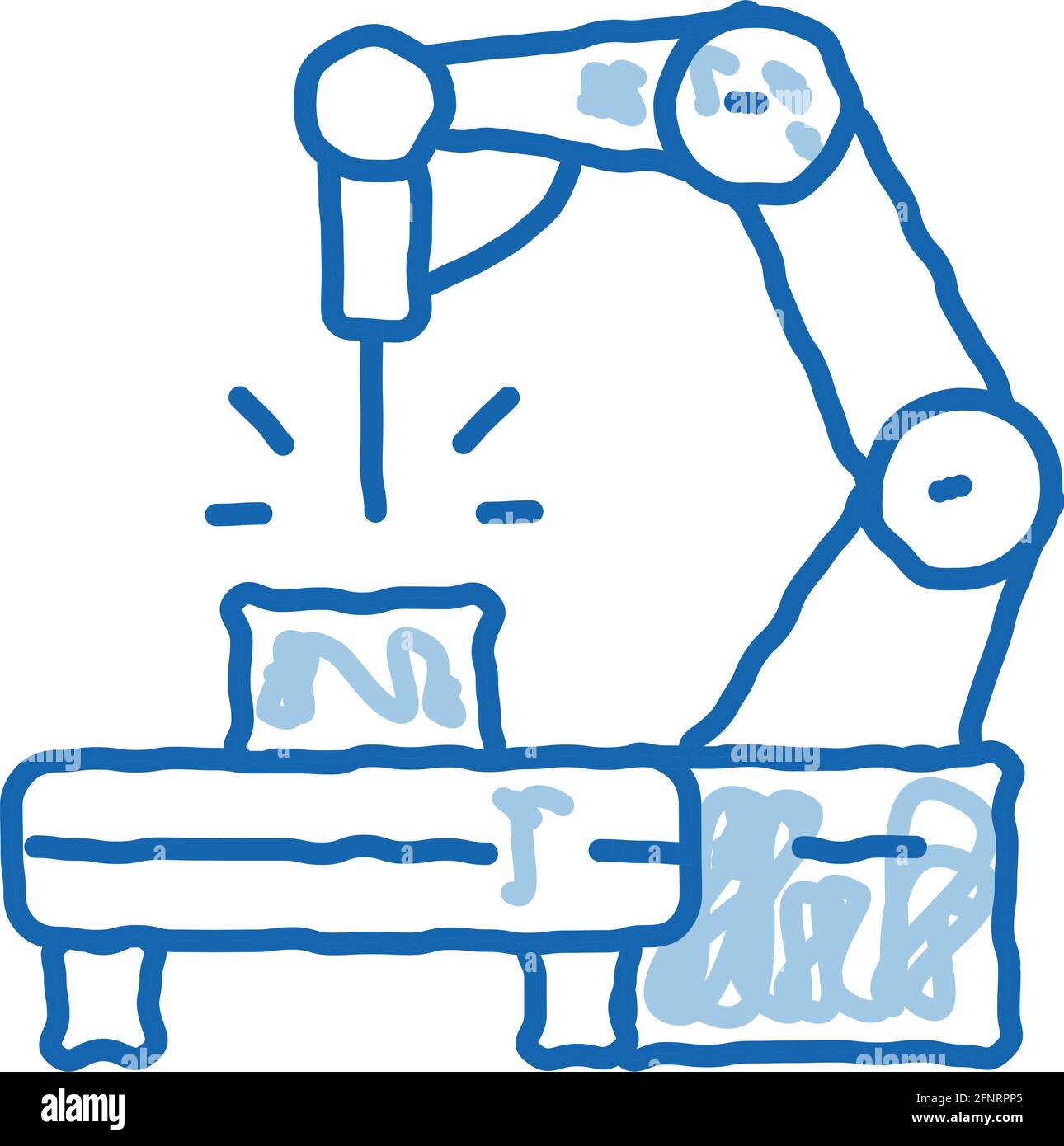manufacturing engineering machine doodle icon hand drawn illustration ...