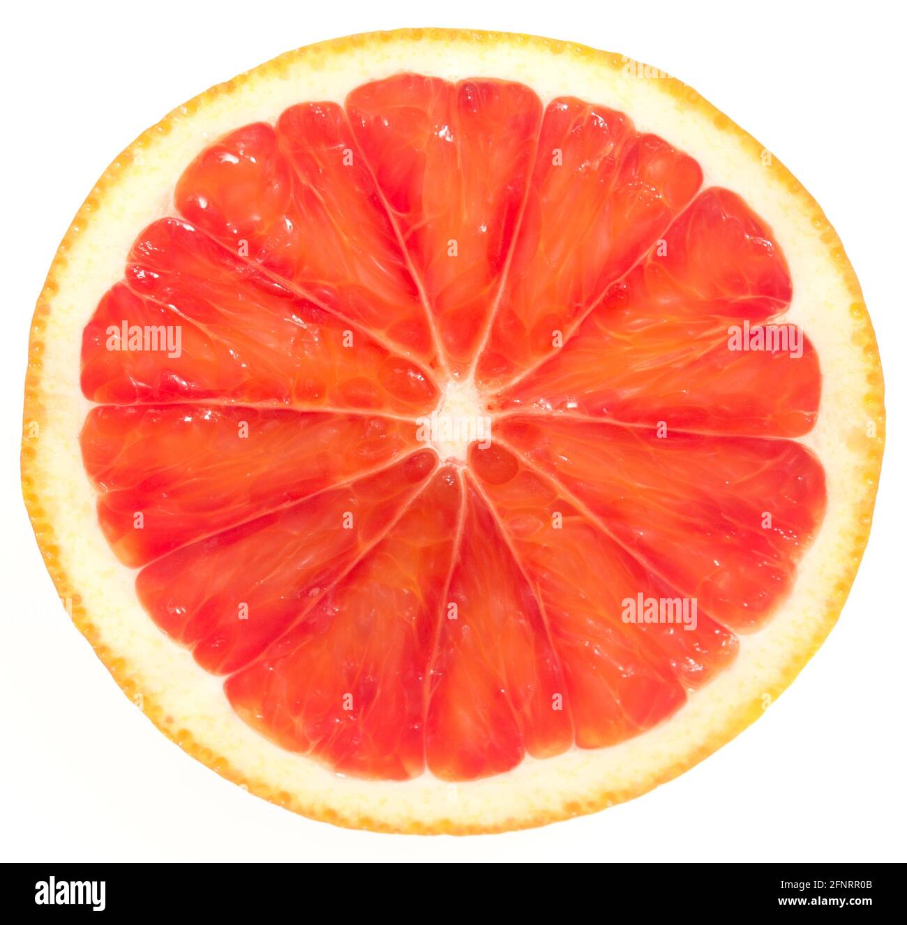Slice of ripe red orange isolated on white background Stock Photo - Alamy