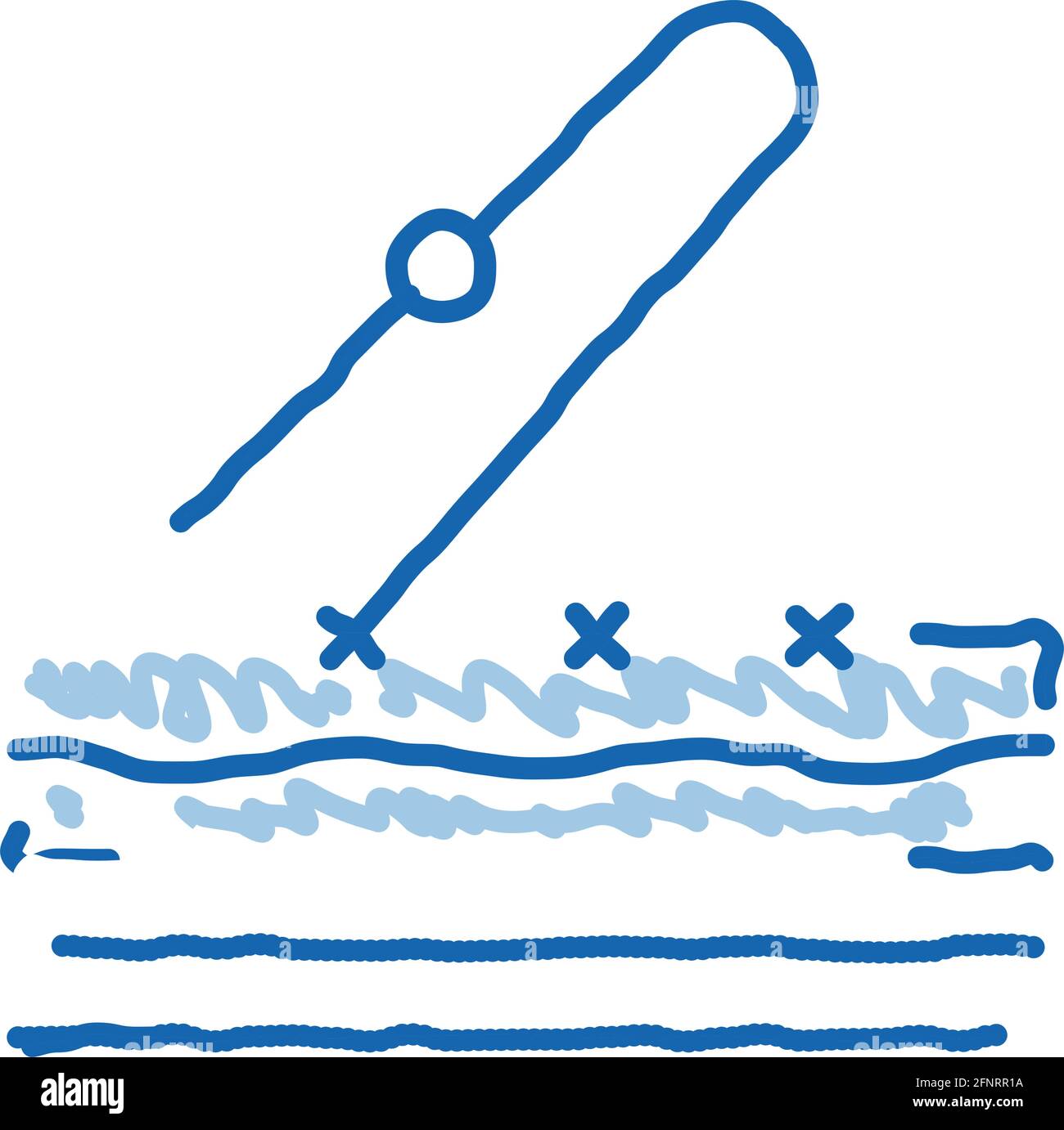 stitching of surgical incision doodle icon hand drawn illustration ...