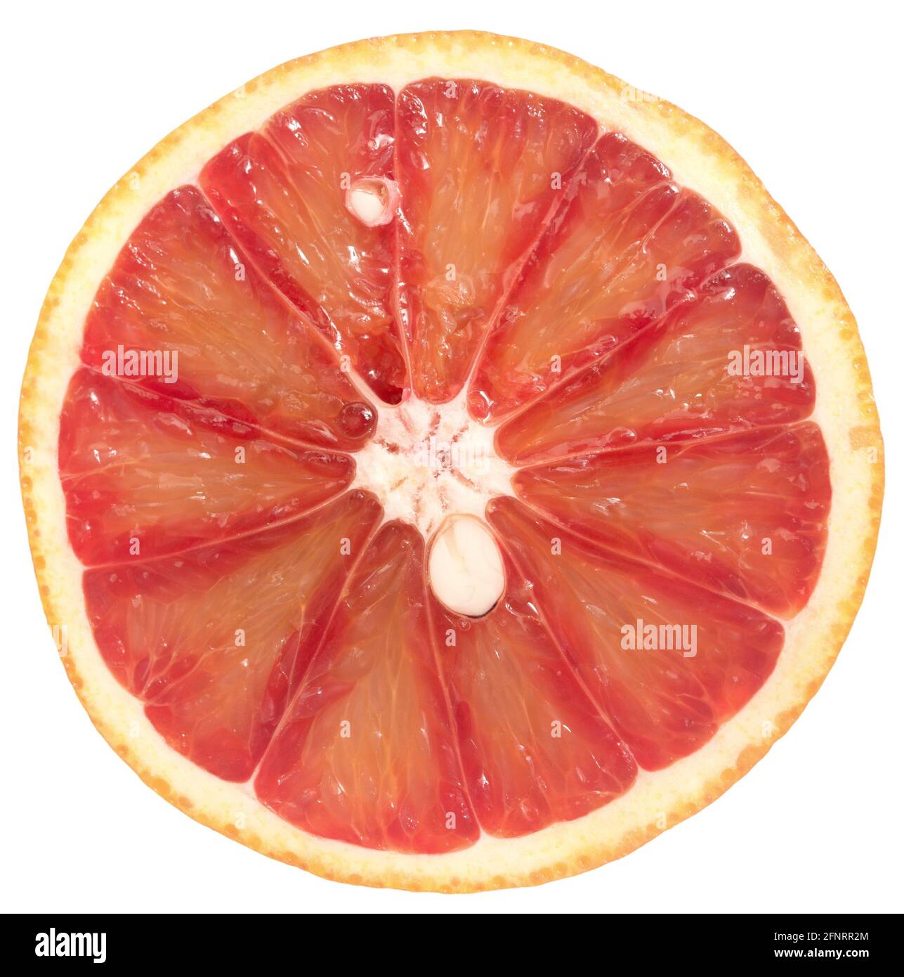 Slice of ripe red orange isolated on white background Stock Photo - Alamy