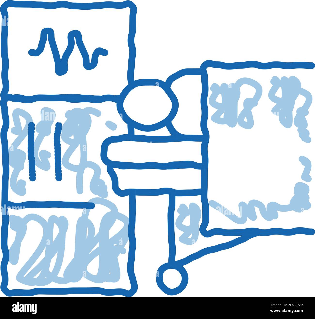 patient and surgeon medical equipment doodle icon hand drawn ...