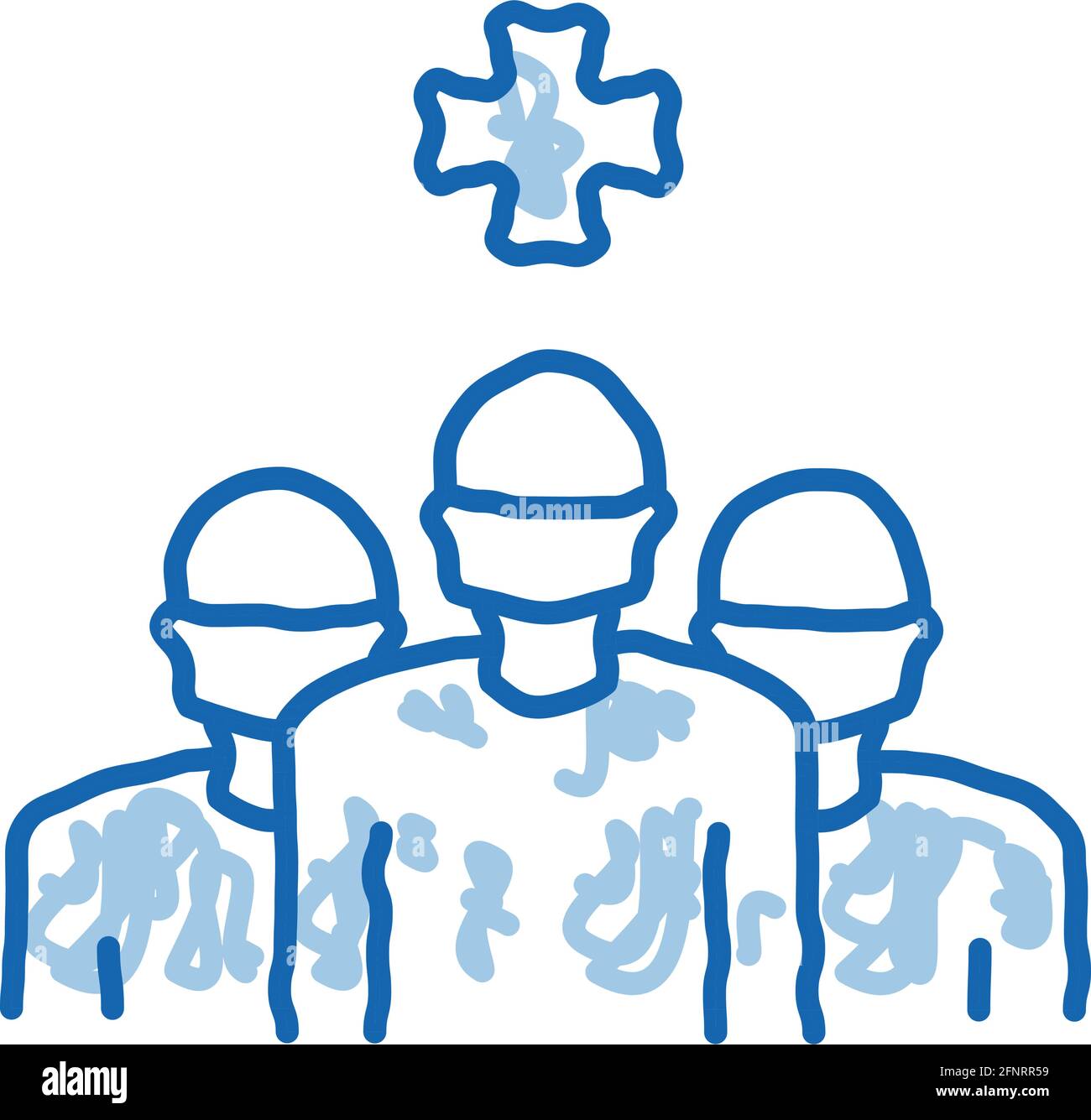 surgeon and nurses doodle icon hand drawn illustration Stock Vector ...