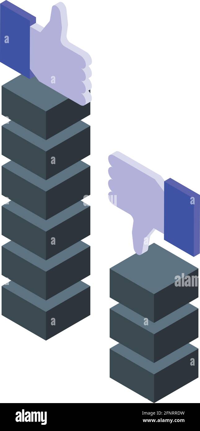 Democracy like unlike icon. Isometric of Democracy like unlike vector ...