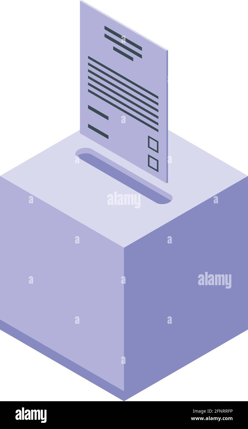 Democracy ballot box icon. Isometric of Democracy ballot box vector ...