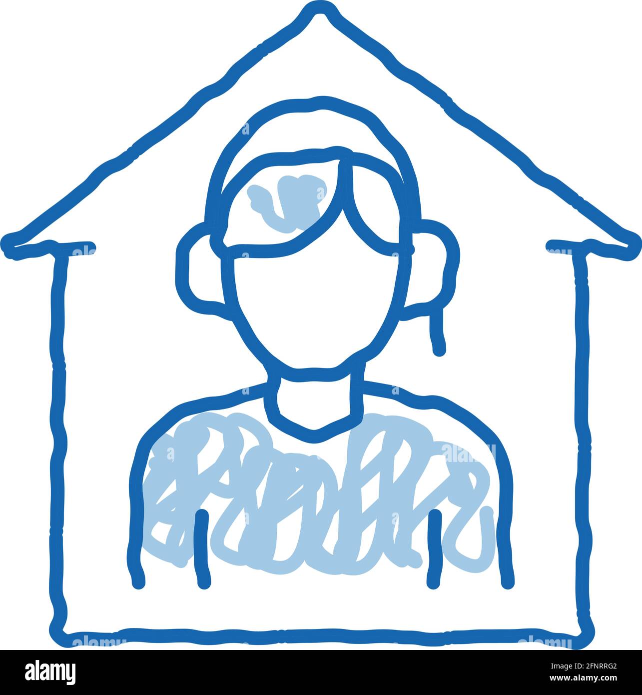home call assistance doodle icon hand drawn illustration Stock Vector ...