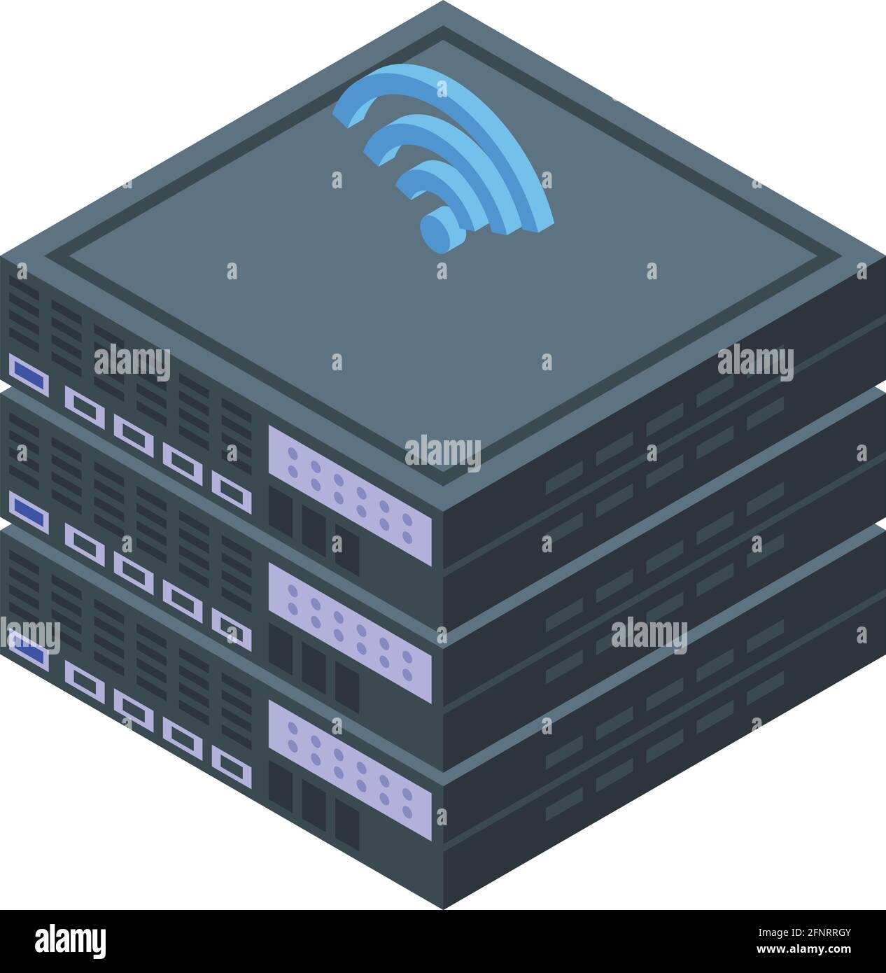 Electronic patient card server icon. Isometric of Electronic patient ...