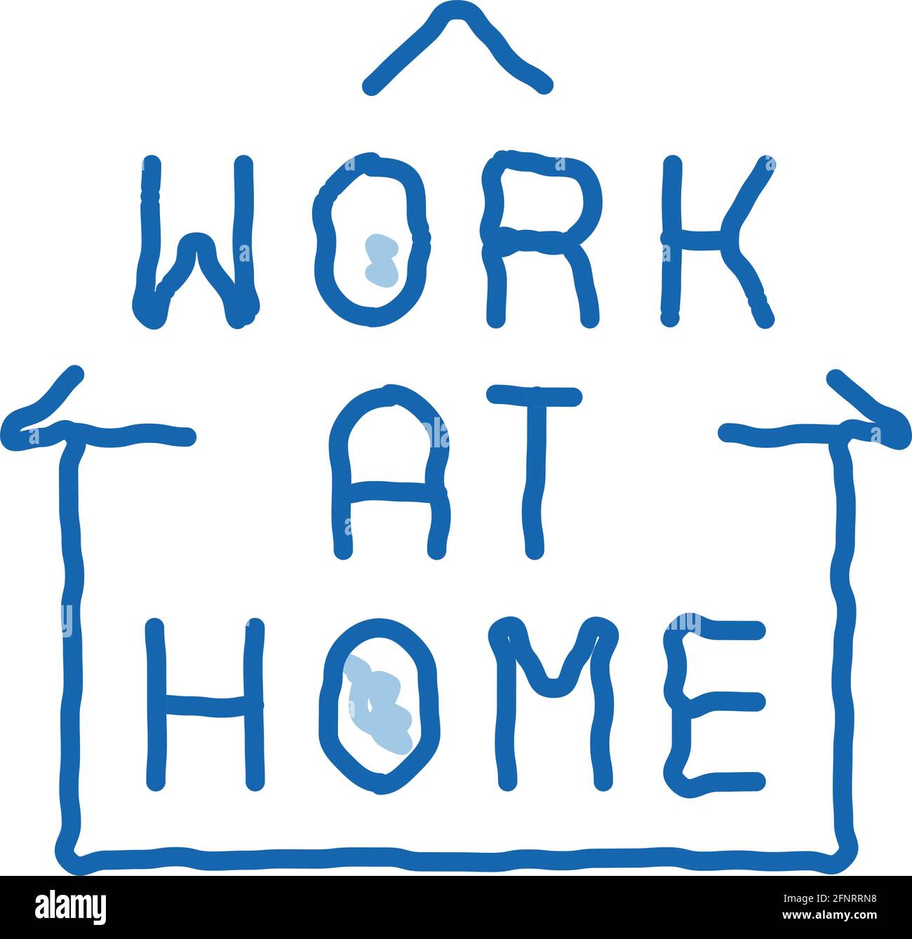 work at home doodle icon hand drawn illustration Stock Vector Image ...