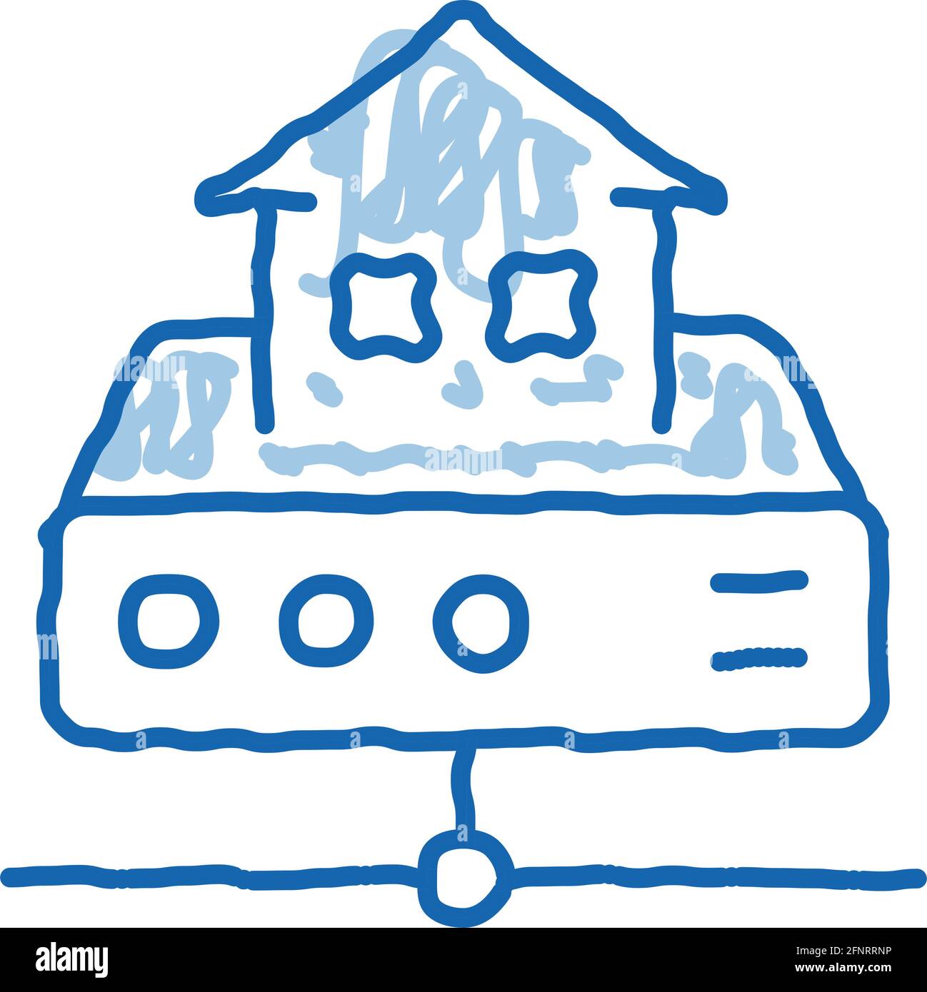 remote work server doodle icon hand drawn illustration Stock Vector ...
