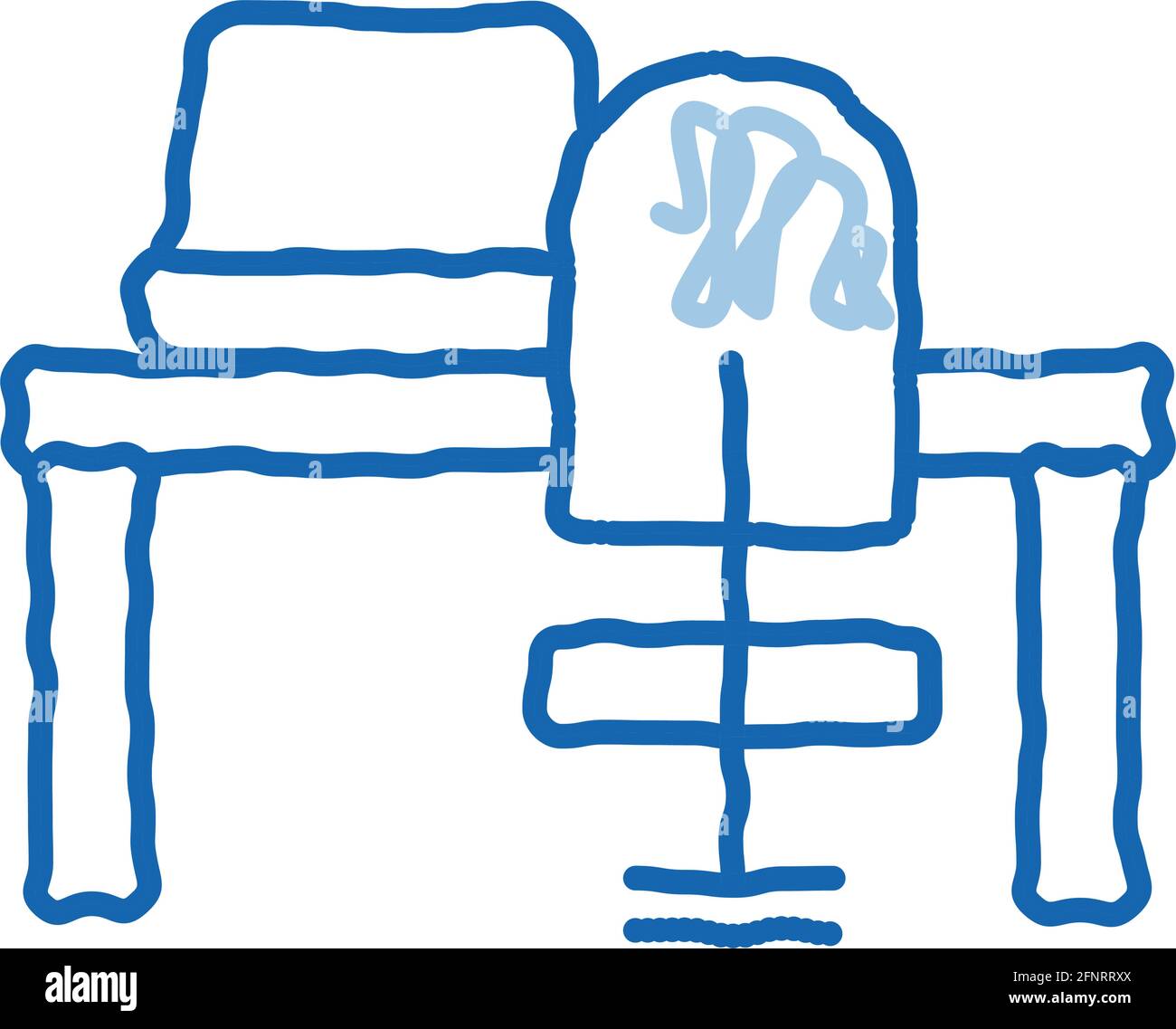 workplace table and chair doodle icon hand drawn illustration Stock ...
