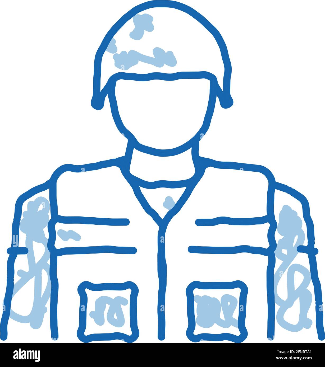 soldier profession doodle icon hand drawn illustration Stock Vector ...
