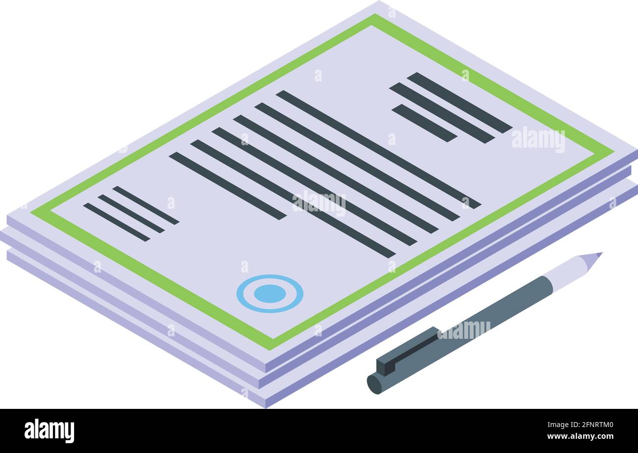 Car buying documents icon. Isometric of Car buying documents vector ...