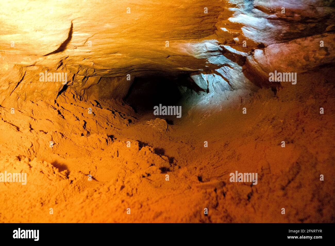 artificial cave under earth journey. wild cave, forgotten passages deep ...