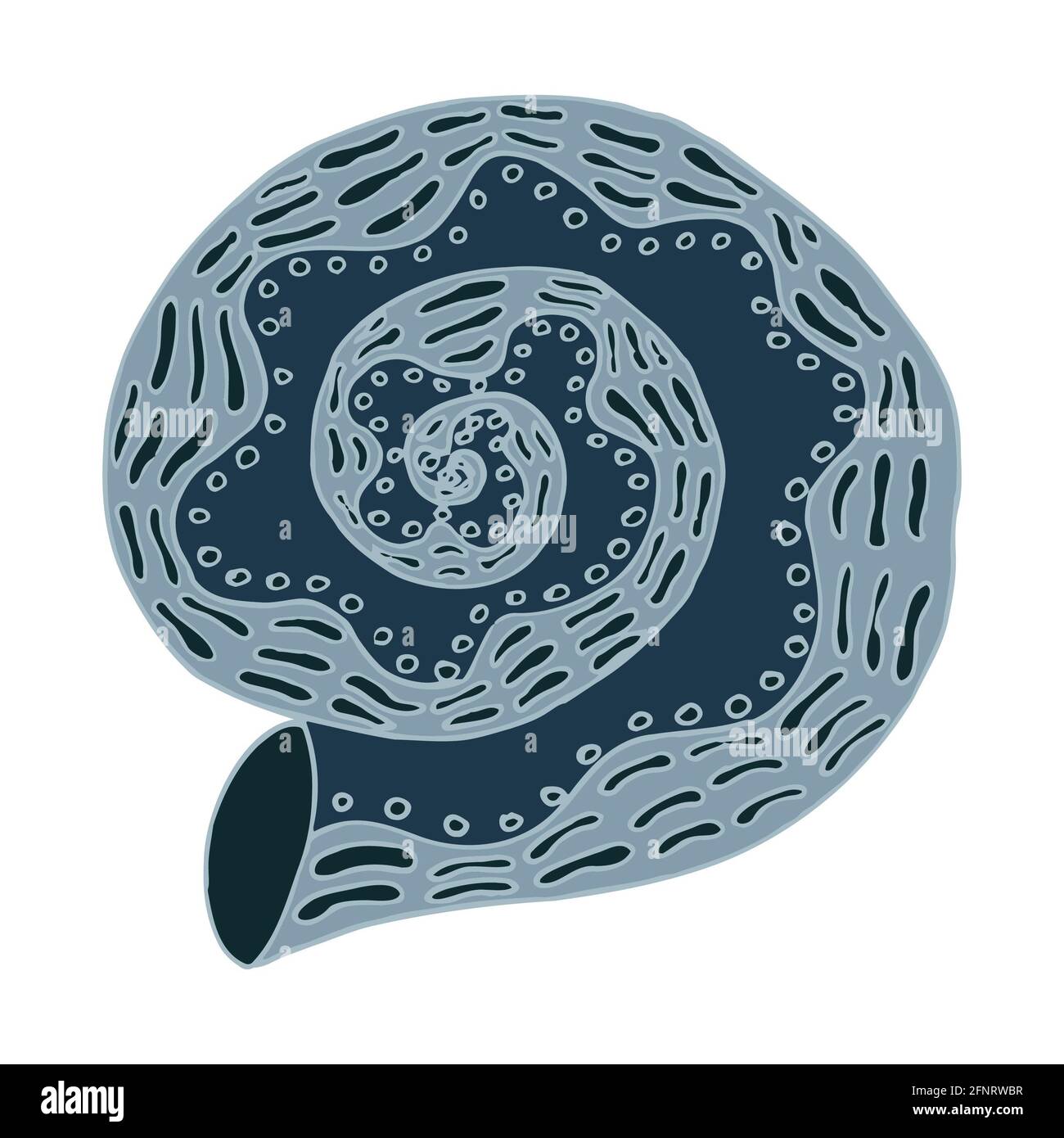 seashell sea vector isolated hand drawing sketch blue Stock Photo - Alamy