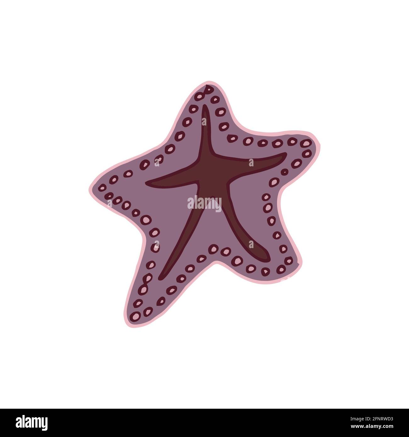 starfish sea vector isolated hand drawing sketch pink Stock Photo - Alamy