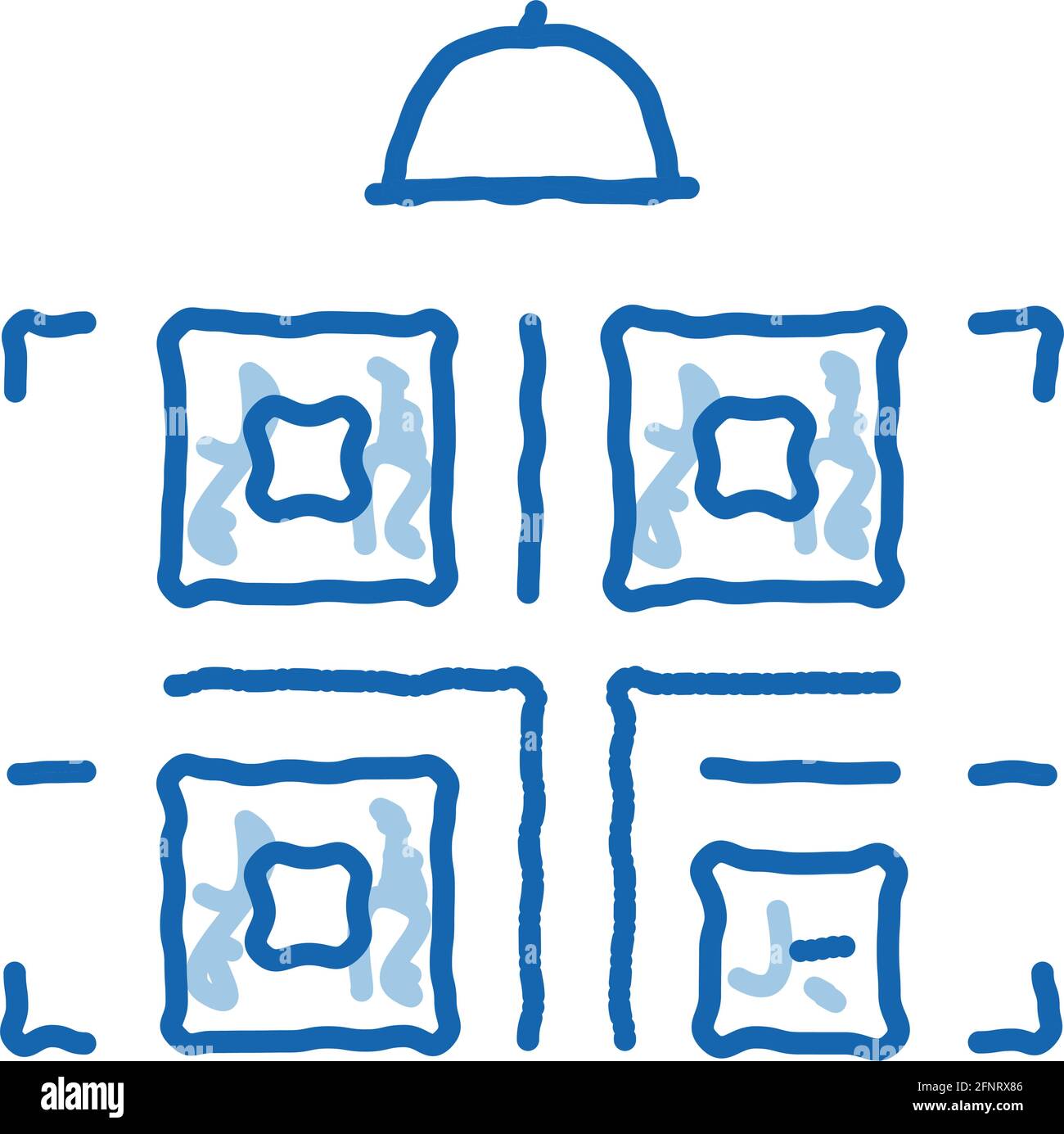 food delivery bar code doodle icon hand drawn illustration Stock Vector ...