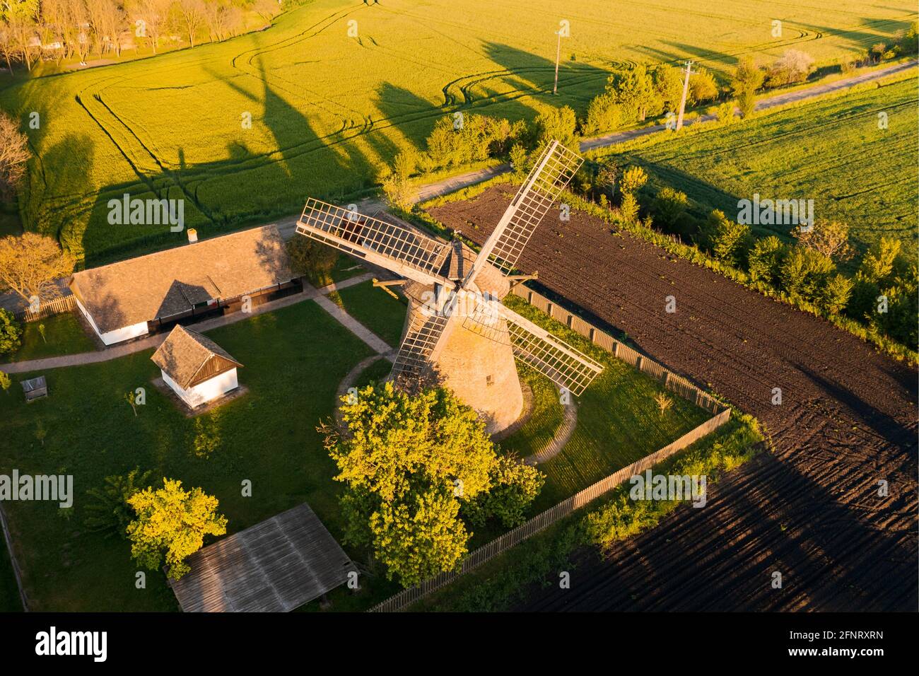 Traditional Hungarian windmill in alfold region near by ...