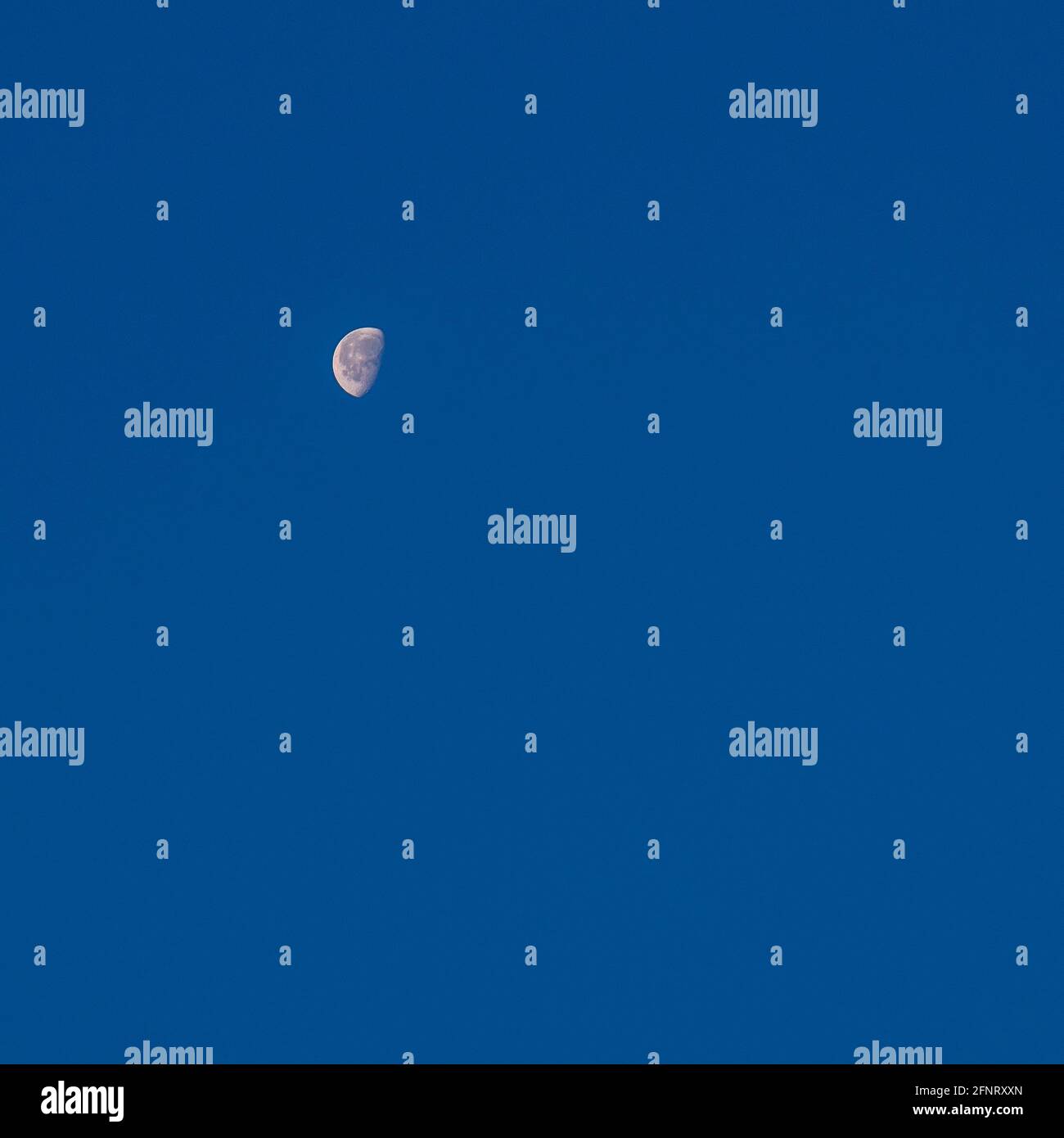 Crescent moon on clean dark blue sky Stock Photo - Alamy