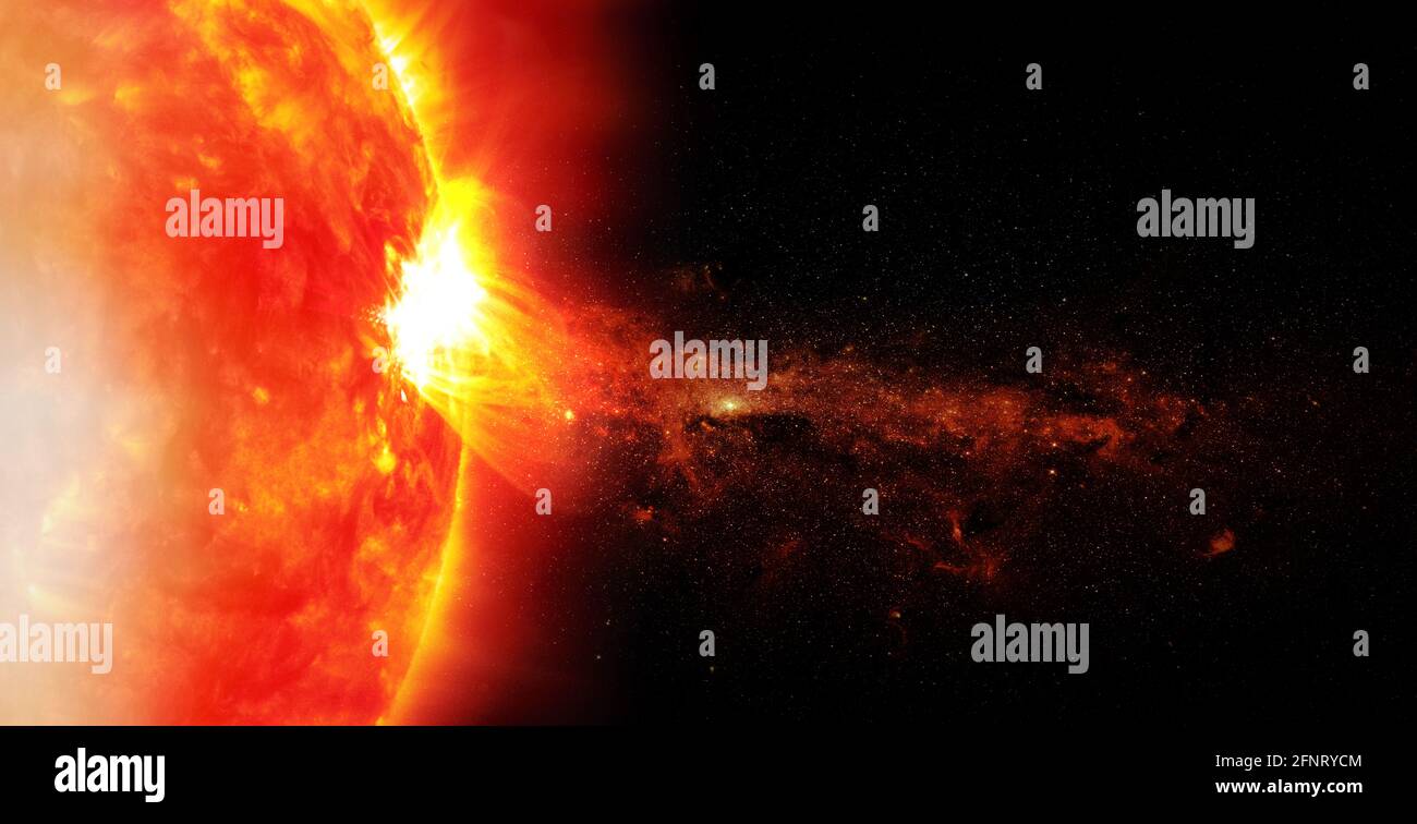 Sun on space background. Elements of this image furnished by NASA Stock ...