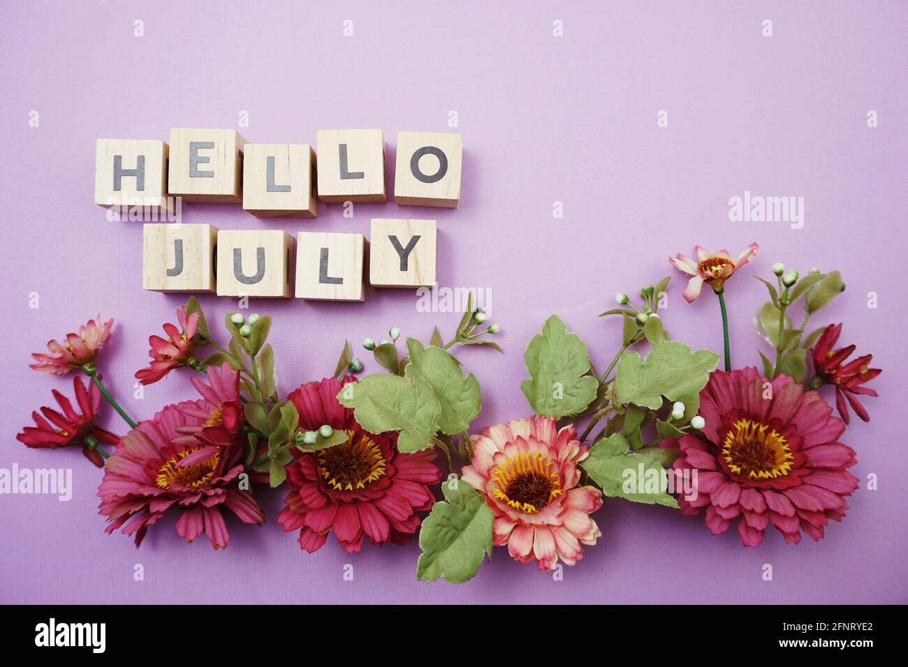 Hello july alphabet letters hi-res stock photography and images - Alamy