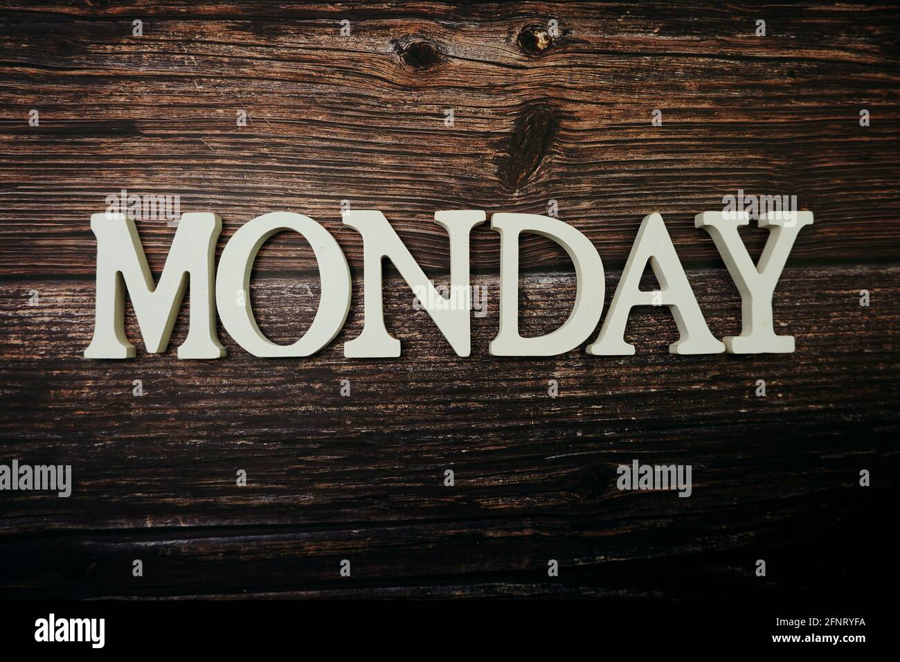 Monday alphabet letter with space copy on wooden background Stock Photo ...