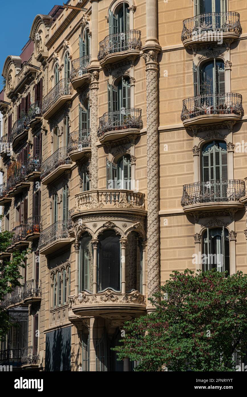 Facade Building Architecture In City Of Barcelona, Spain Stock Photo ...