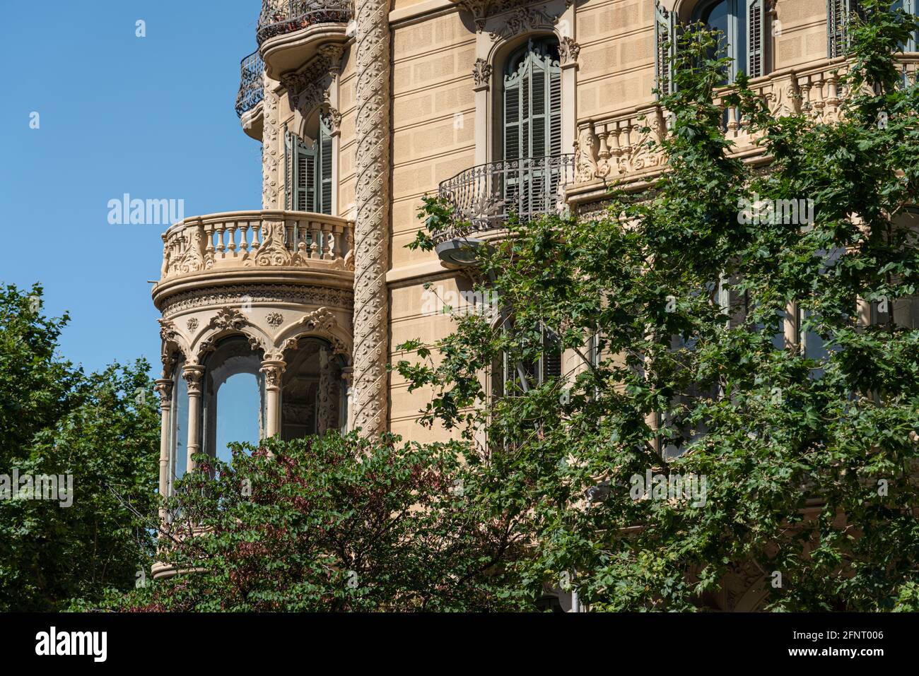 Facade Building Architecture In City Of Barcelona, Spain Stock Photo ...