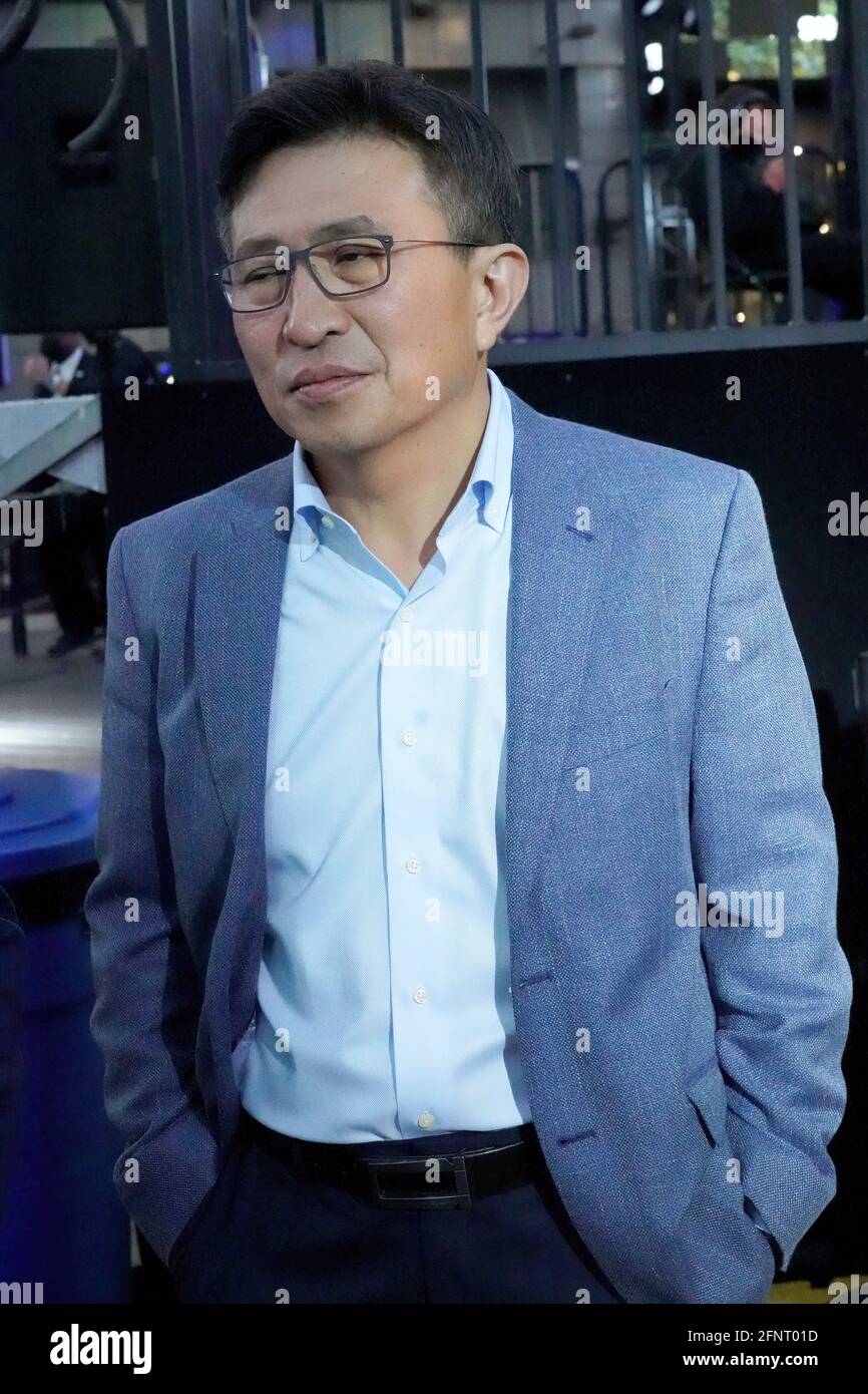 President and CEO Sean Yoon speaks during the unveiling of the new KIA ...