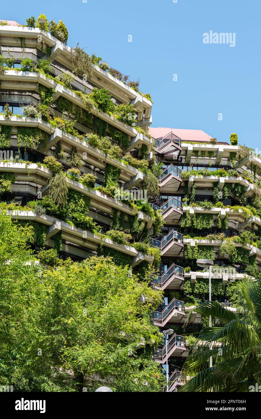 Green Building Facade Details In Barcelona, Spain Stock Photo - Alamy