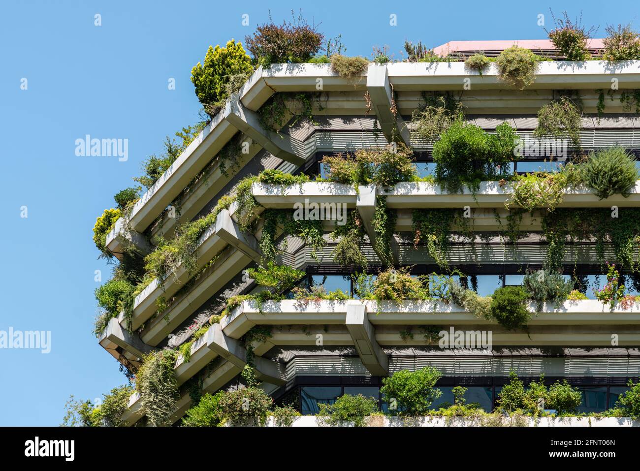 Green Building Facade Details In Barcelona, Spain Stock Photo - Alamy